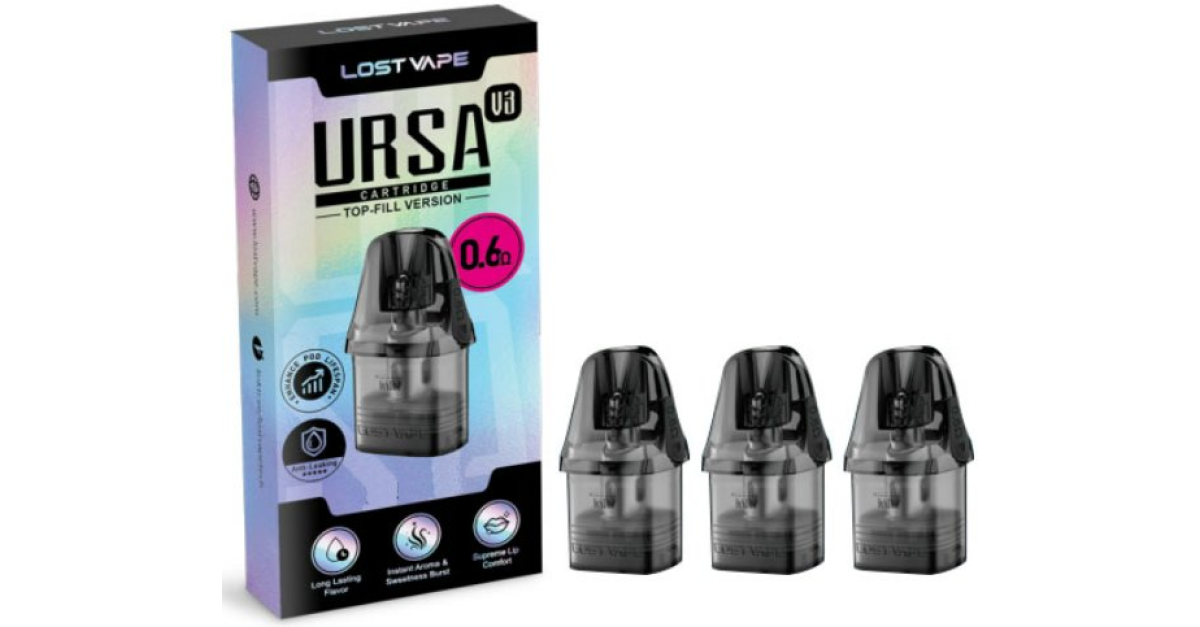 Lost Vape Ursa Pod V3 cartridge 0,6ohm 2,5ml 3Pack